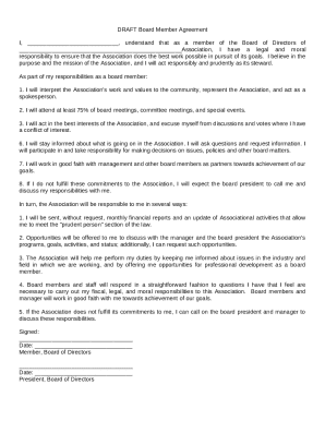 Sample Board Member Contract I, , understand that as ... Doc Template ...