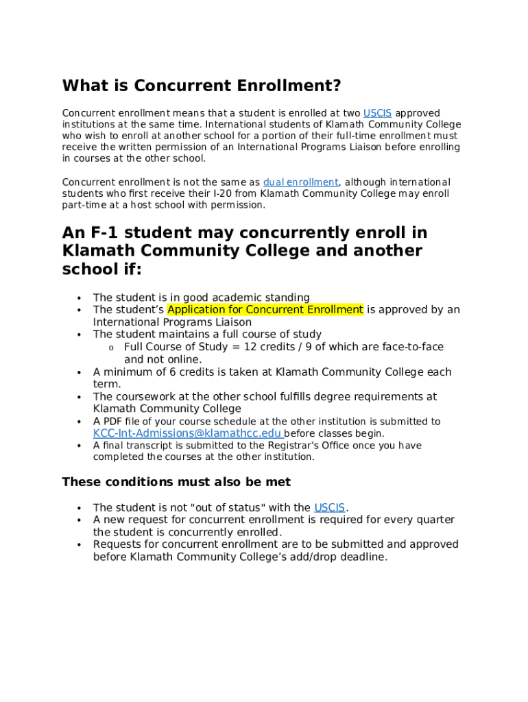 What is Concurrent Enrollment? Guide to Requirements, ... Doc Template ...