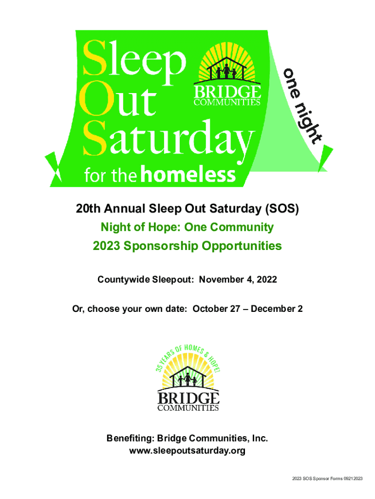 Fillable Online Sleep Out Saturday to help raise money for DuPage ...