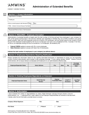 Fillable Online Amwins: Leading Specialty Insurance Distributor Fax ...