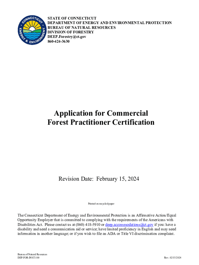 Fillable Online Application for Commercial Forest Practitioner Certification Fax Email Print ...