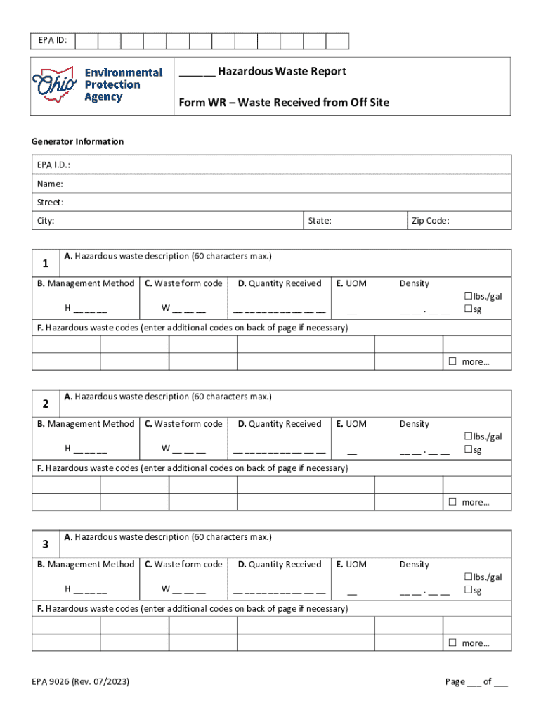 Fillable Online EPA Form 8700-13: Hazardous Waste Report Form Fax Email ...