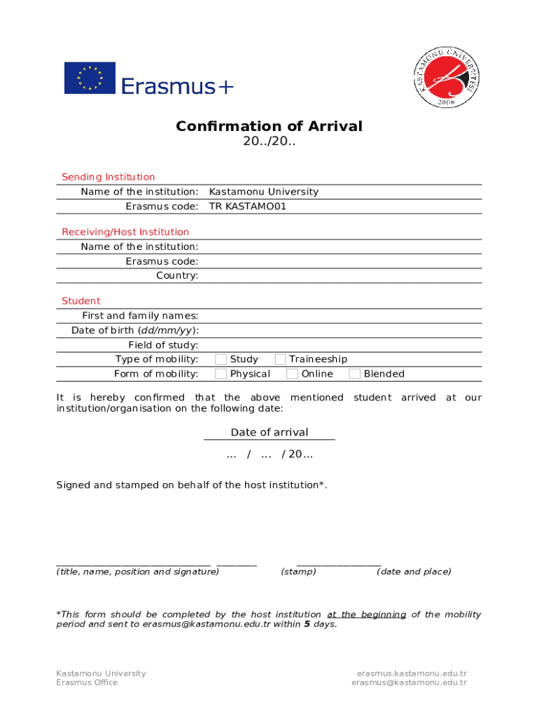 Application for students for Erasmus+ Mobility Doc Template | pdfFiller