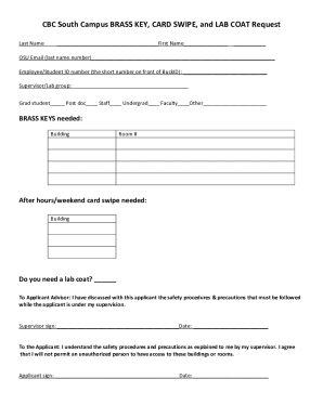 Fillable Online BRASS KEY and CARD SWIPE Request Form Fax Email Print ...