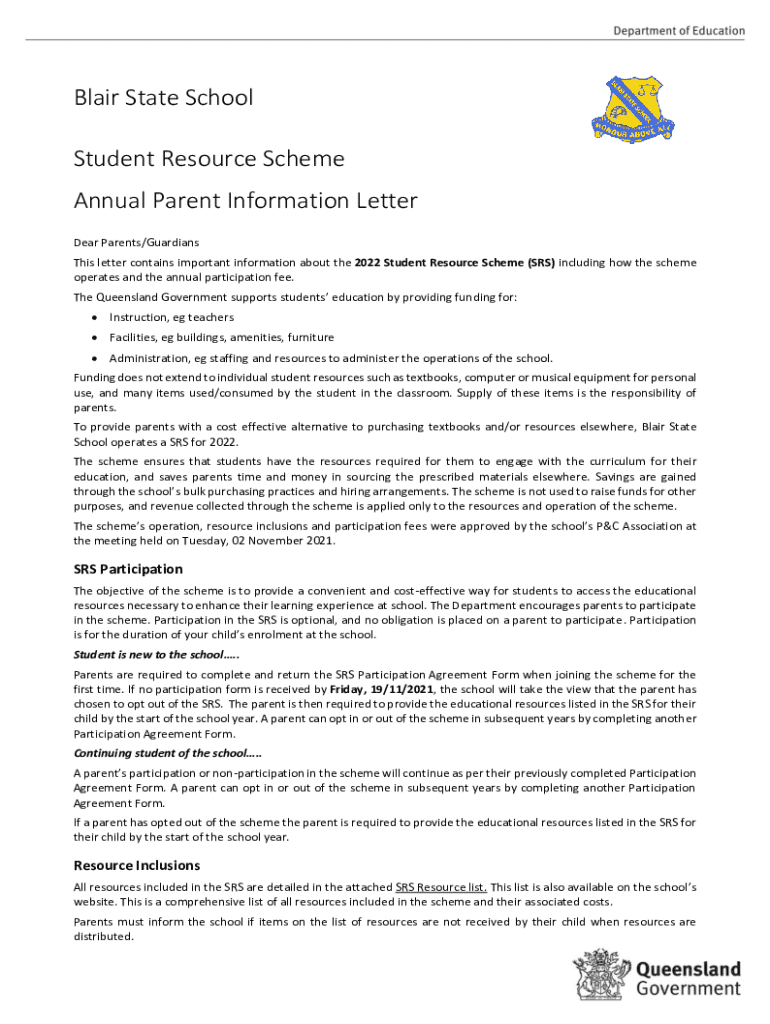 Fillable Online Fillable Online Student Resource Scheme (SRS) procedure Fax ... Fax Email Print ...