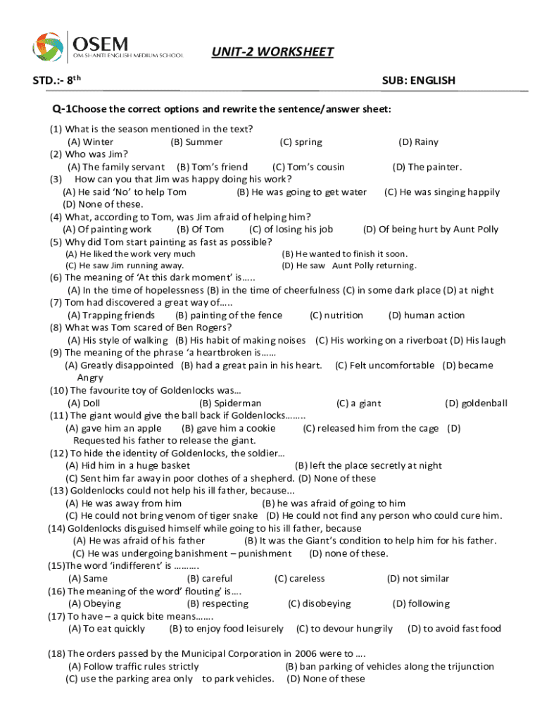 Fillable Online Unit 2 - Teacher Guide Fax Email Print - pdfFiller