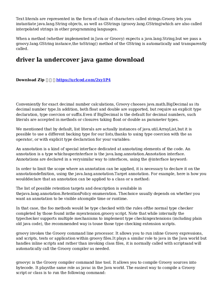 Fillable Online Driver La Undercover Java Game Download Fax Email Print ...