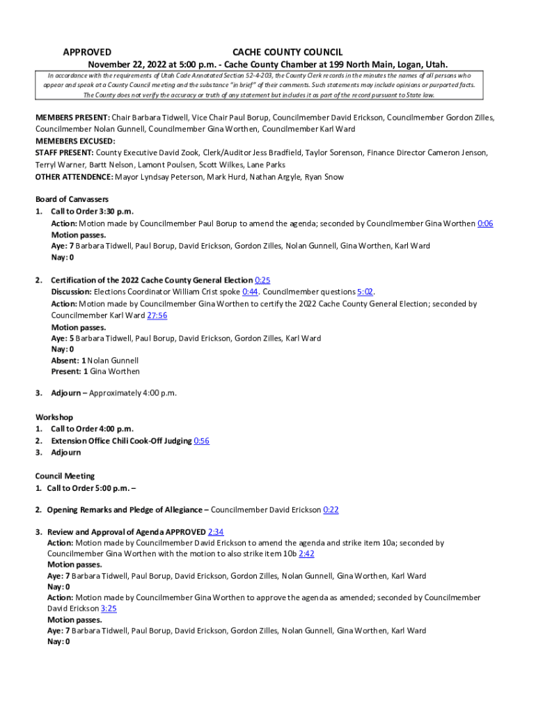 Fillable Online MEMBERS PRESENT: Chair Barbara Tidwell, Vice Chair Paul ...