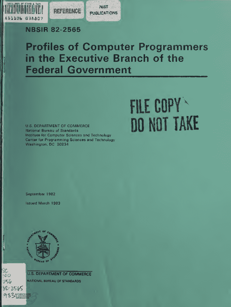 Fillable Online Profiles of computer programmers in the executive branch of the federal ...