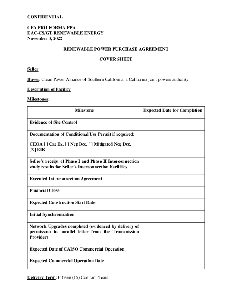 Fillable Online CS-GT PPA Term Sheet Fax Email Print - pdfFiller