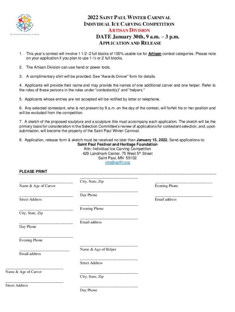 Fillable Online St. Paul Winter Carnival is back. Here's a list of events. Fax Email Print ...