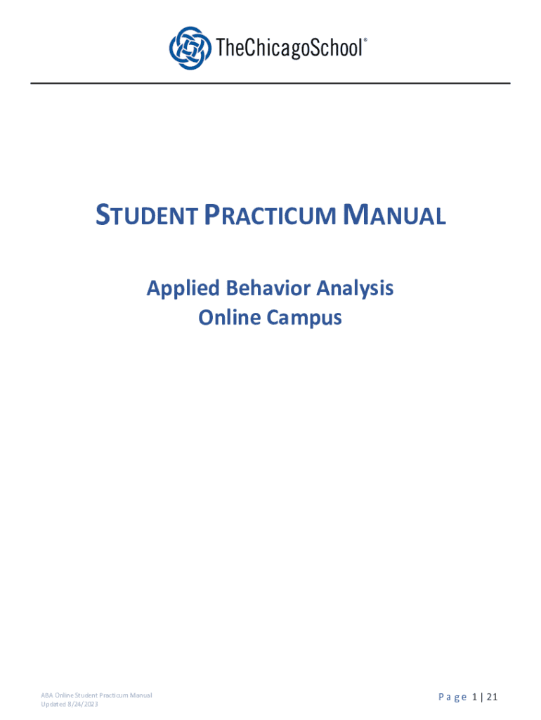 Fillable Online ABA Online Student Practicum Manual Fax Email Print ...