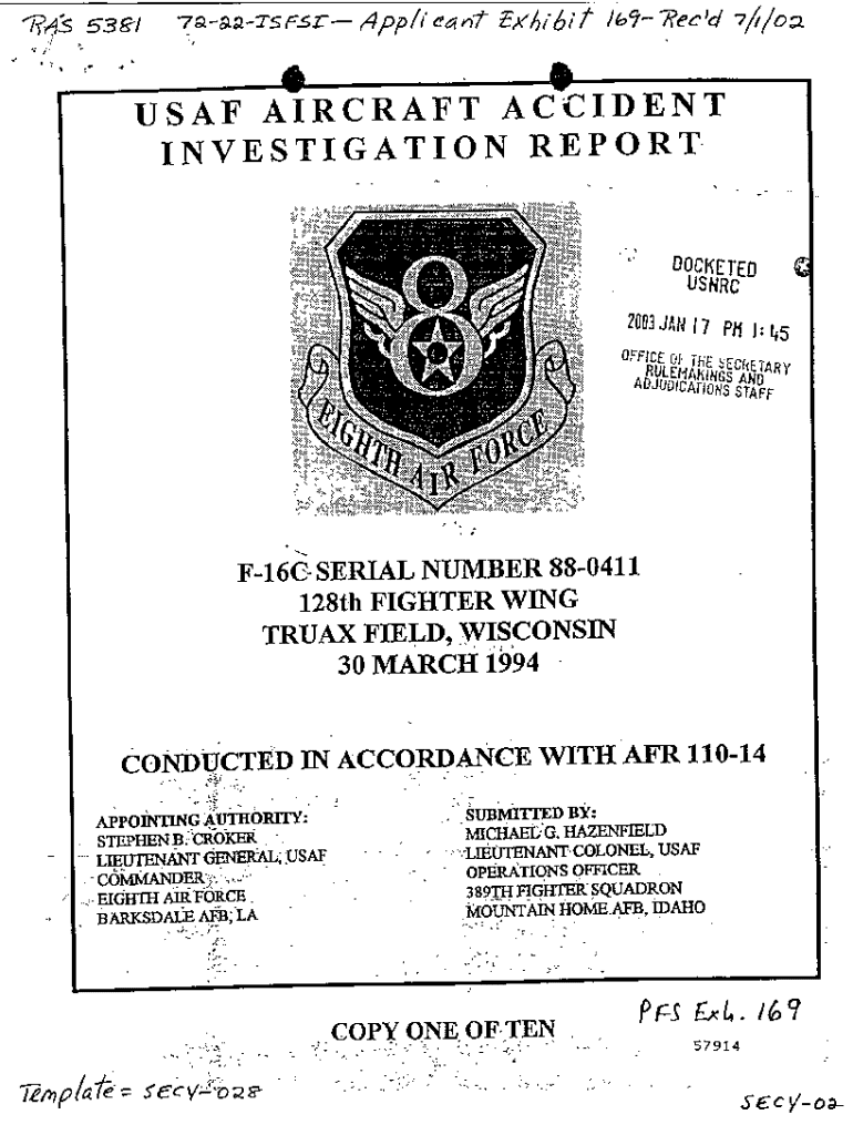 Fillable Online Fighter pilot who tailed a civilian plane blamed for ...