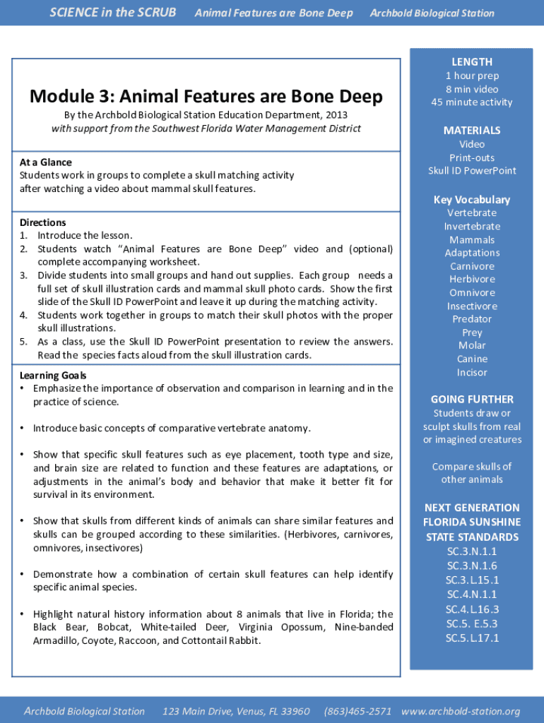 Fillable Online Archbold Biological Station & Buck Island Ranch Fax ...