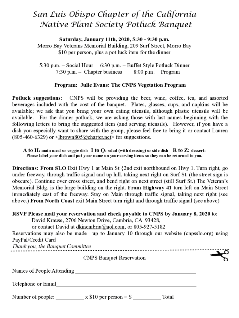 Fillable Online Dedicated to the preservation of California's native plants Fax Email Print ...