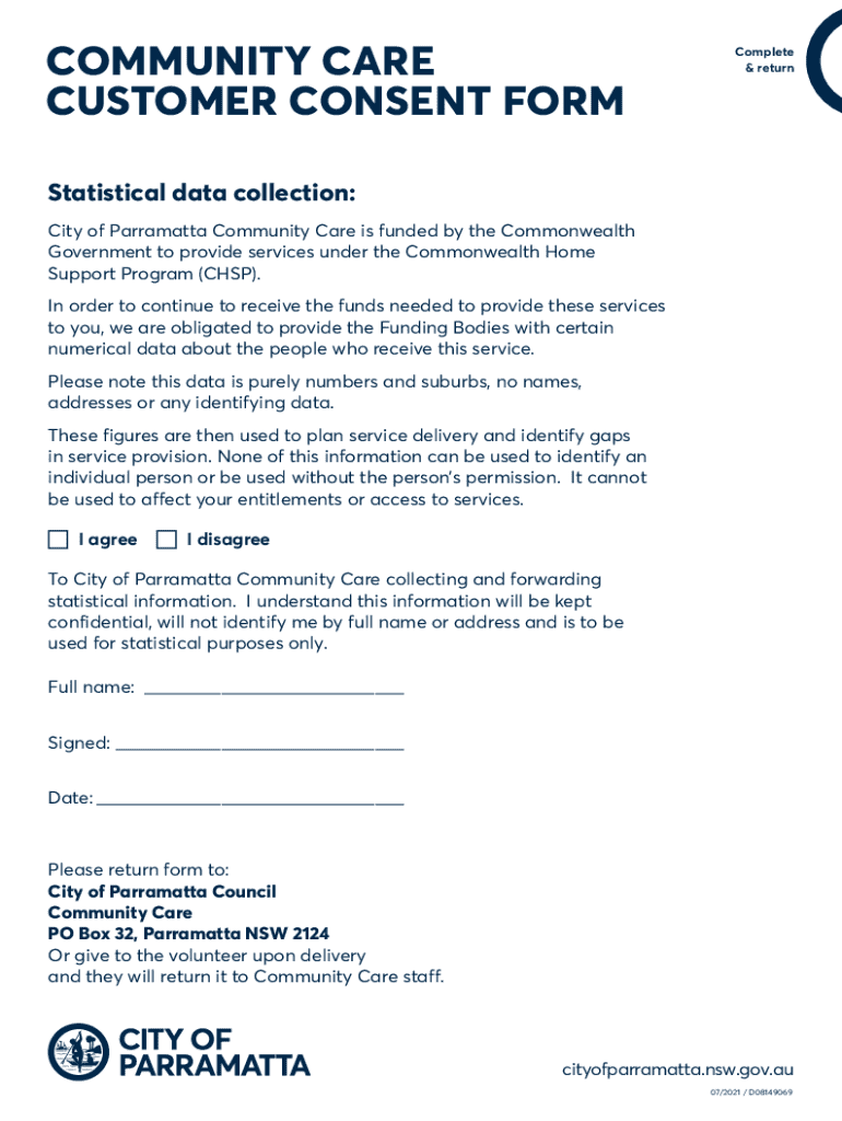 Fillable Online COMMUNITY CARE CUSTOMER CONSENT FORM Fax Email Print ...