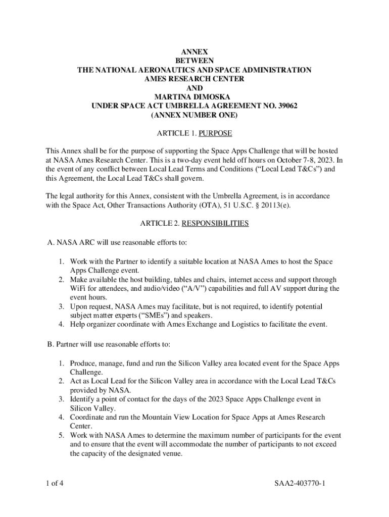 Fillable Online 1 of 4 SAA2-403770-1 ANNEX BETWEEN THE NATIONAL ... Fax ...