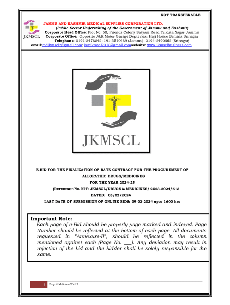 Fillable Online The J&K Medical Supplies Corporation Limited - JKMSCL ...