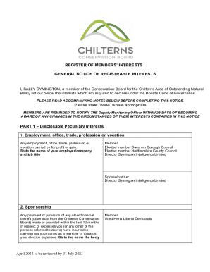 Fillable Online Members Register of Interests Form 04-22.SallySymington ...