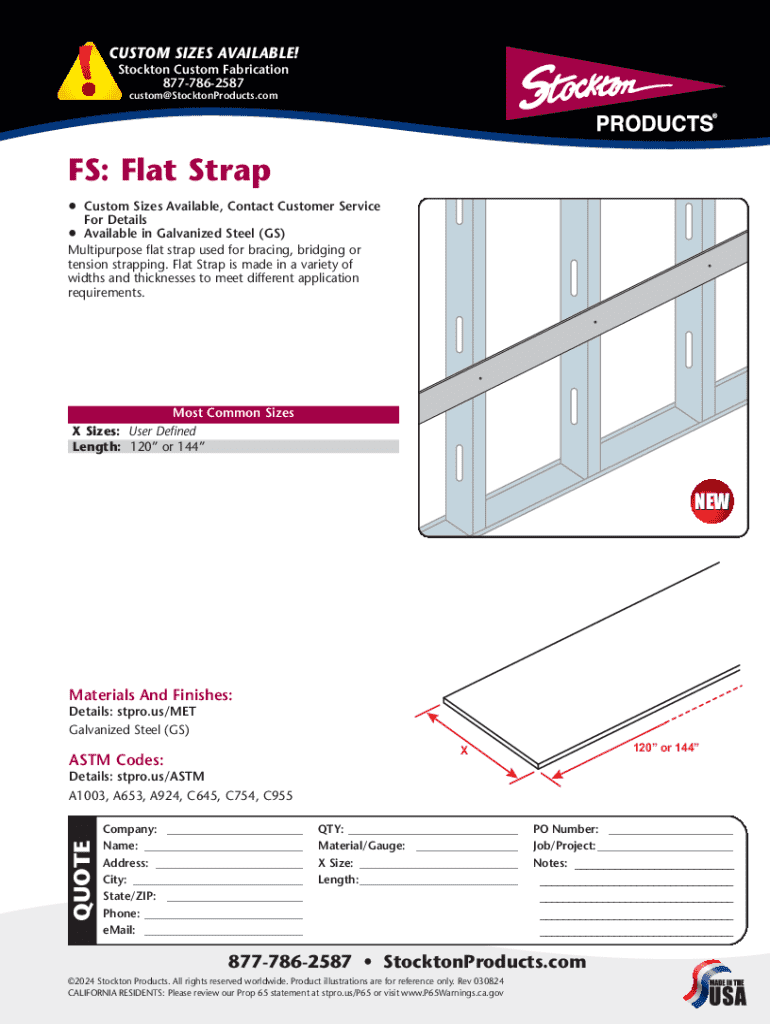 Fillable Online FS: Flat Strap Fax Email Print - pdfFiller