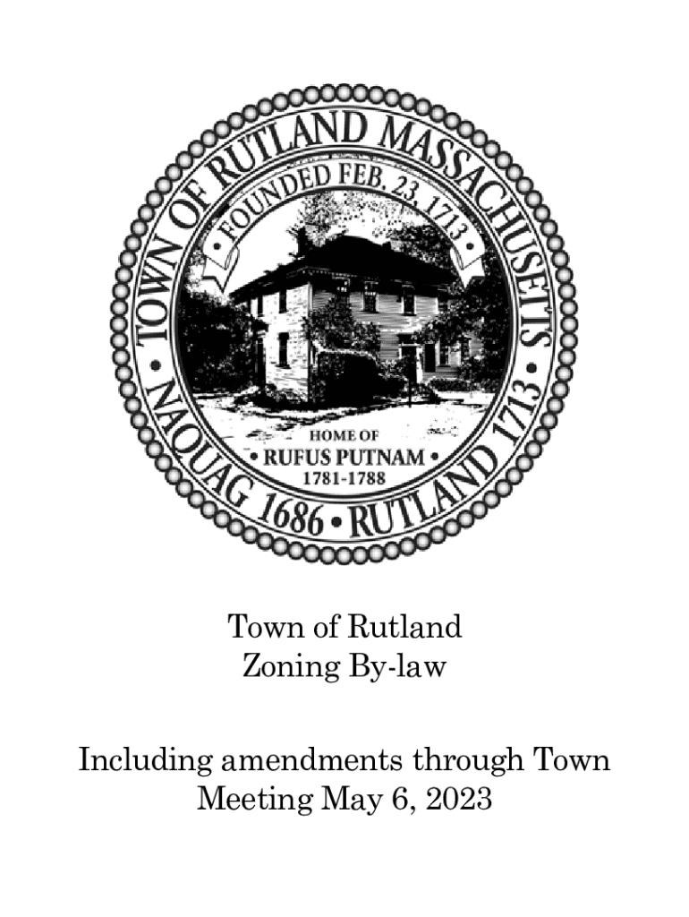 Fillable Online Town of Rutland Zoning By-law Including amendments ...