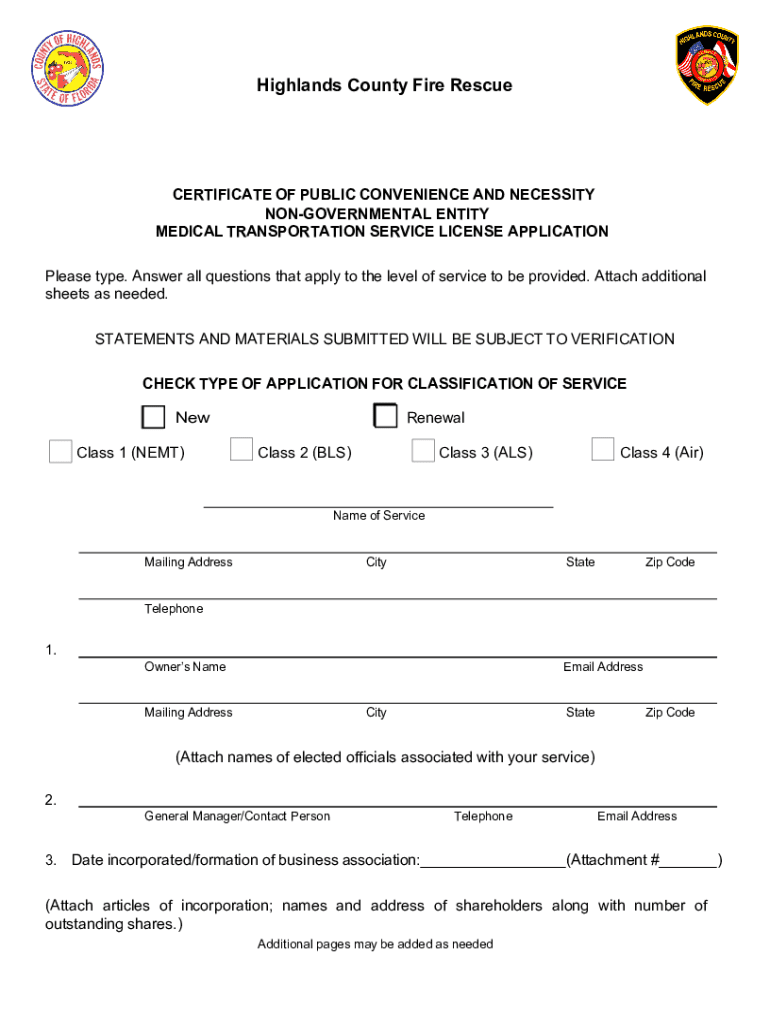 Fillable Online Certificate Of Public Convenience and Necessity (COPCN ...