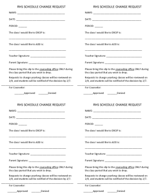 Fillable Online 2021-22 Course/Schedule Change Request Form Fax Email ...