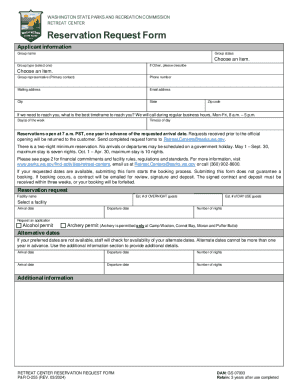 Fillable Online parks wa Reservation Request Form - Washington State Parks - WA.gov Fax Email ...