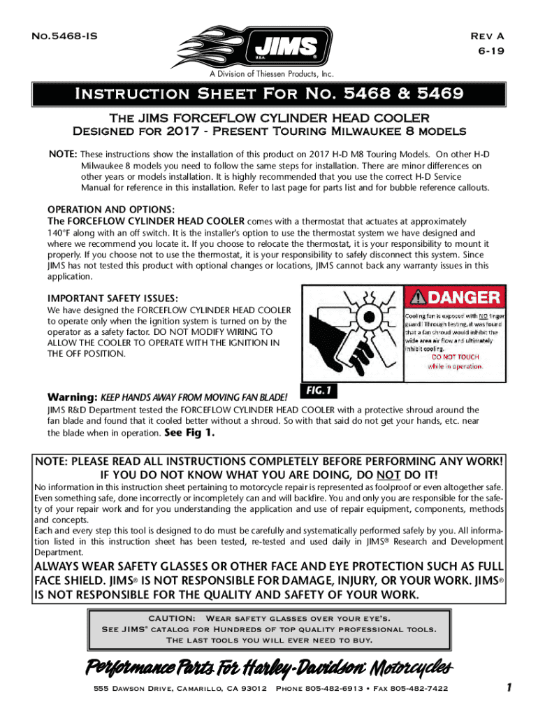 Fillable Online Instruction Sheet For No. 5468 & 5469 Fax Email Print - pdfFiller