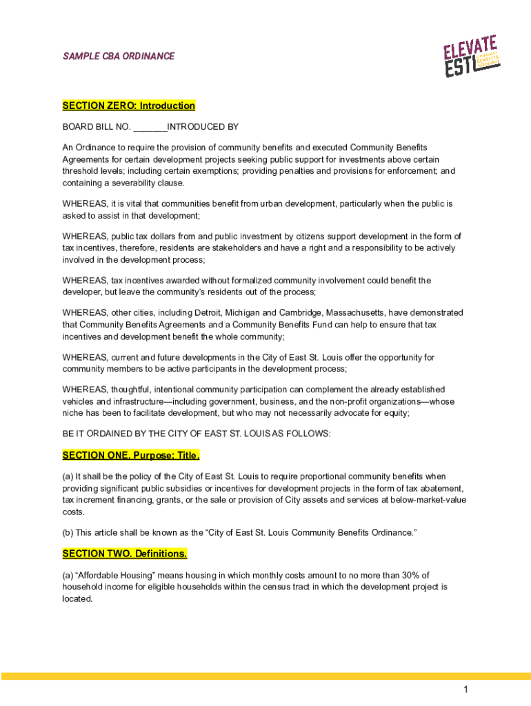 Fillable Online Community Benefits Agreement Sample Clauses Fax Email ...