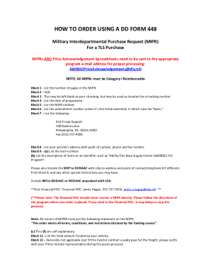Fillable Online HOW TO ORDER USING A DD FORM 448 - Military ... Fax ...