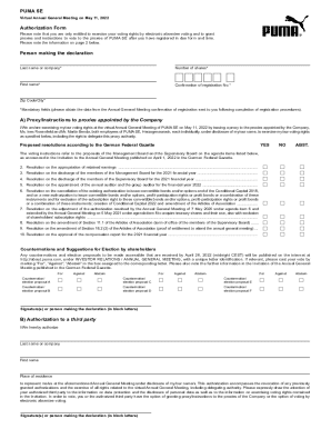 Fillable Online Proxy voting/authorization form Fax Email Print - pdfFiller