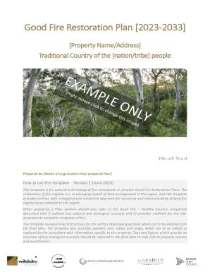 Fillable Online Good Fire Restoration Plan Template Fax Email Print ...