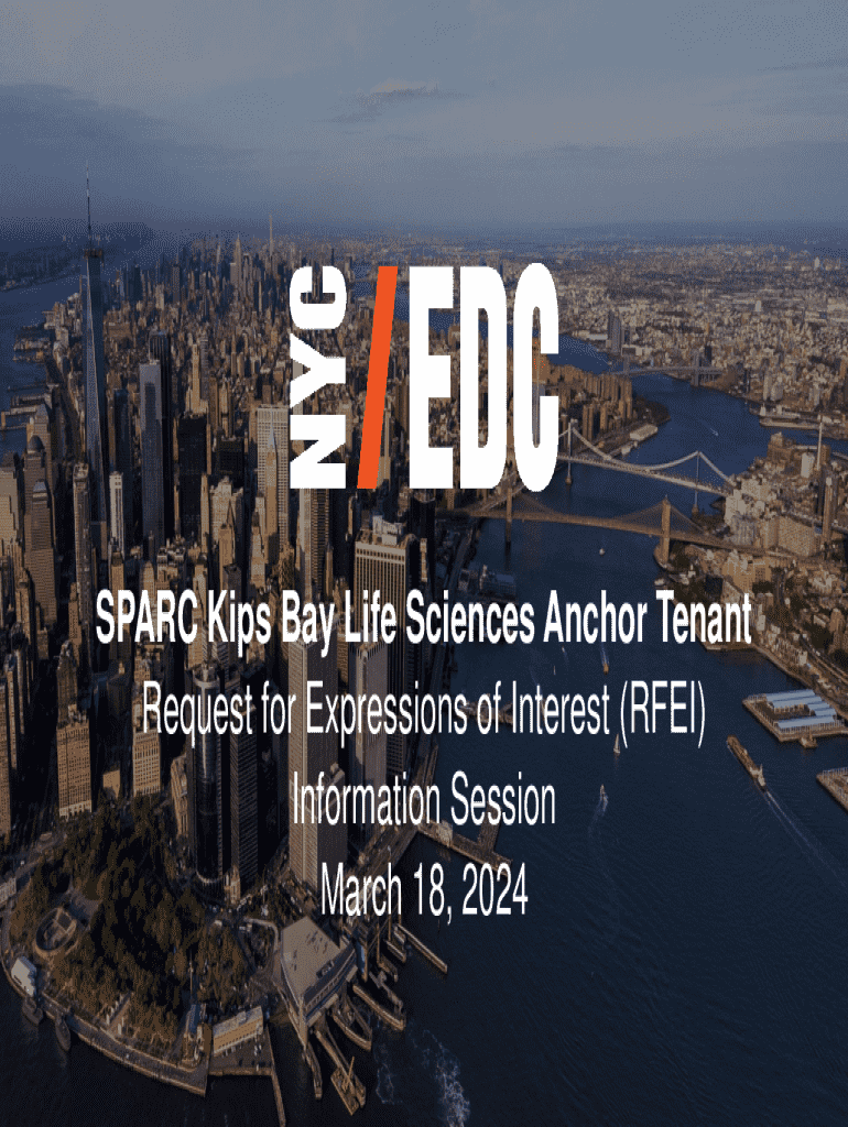 Fillable Online SPARC Kips Bay Life Sciences Anchor Tenant Request for ...