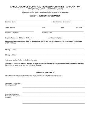 Fillable Online Annual Tow List Application Fax Email Print - pdfFiller