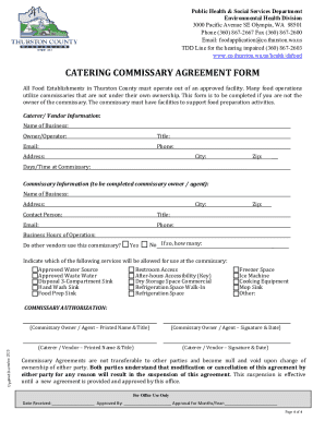 Fillable Online CATERING COMMISSARY AGREEMENT FORM Fax Email Print ...
