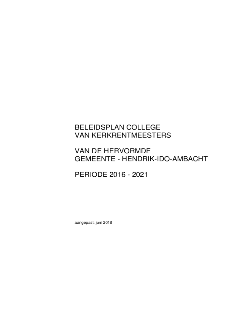 Invulbaar Online BELEIDSPLAN COLLEGE VAN KERKRENTMEESTERS VAN DE ... Faxnummer Email Afdrukken ...