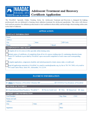 Fillable Online Adolescent Treatment and Recovery Certificate ...