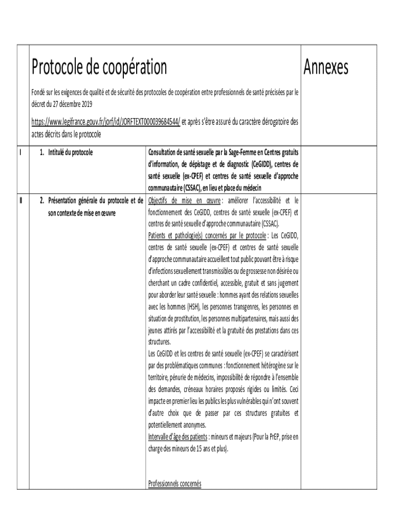 Remplissable En Ligne Protocole de coopration entre professionnels de ...