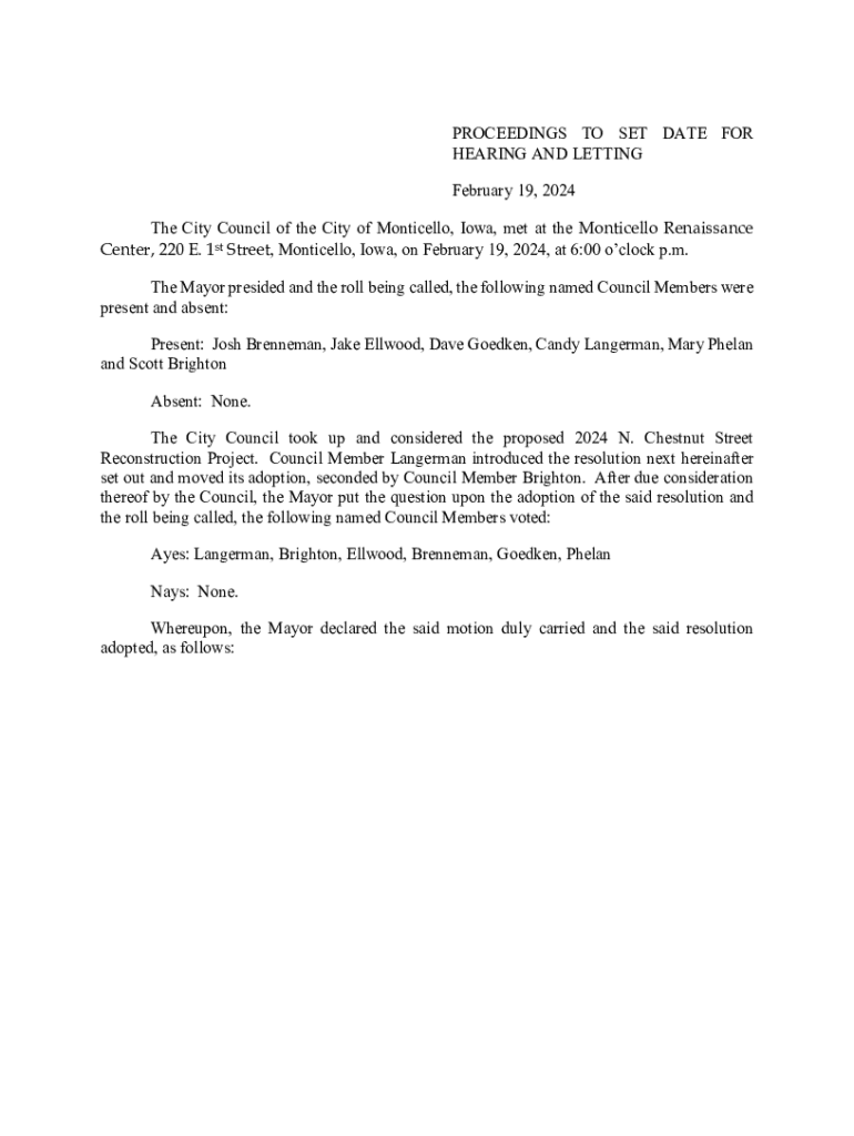 Fillable Online HEARING AND LETTING Fax Email Print - pdfFiller