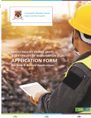 Fillable Online Waste Facility Permit & CoR Application Form Fax Email ...