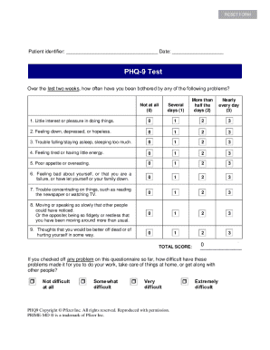 Fillable Online PHQ-9 Test Fax Email Print - pdfFiller