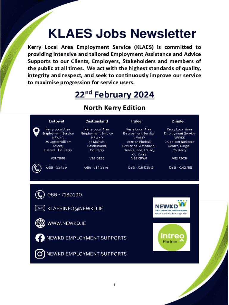 Fillable Online Fillable Online Kerry Local Area Employment Service (KLAES) is ... Fax Email ...