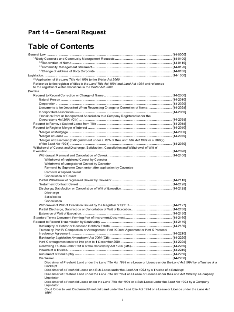 Fillable Online Preparation checklist Form 14 - General request and New ...
