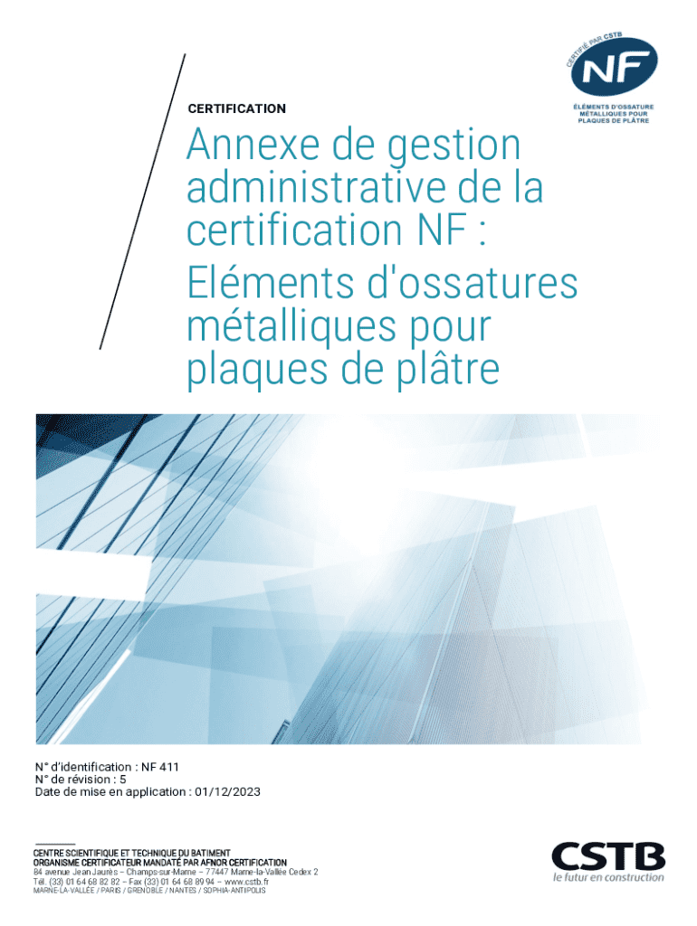 Remplissable En Ligne evaluation cstb REGLES DE CERTIFICATION MARQUE NF ELEMENTS D' ... Fax ...