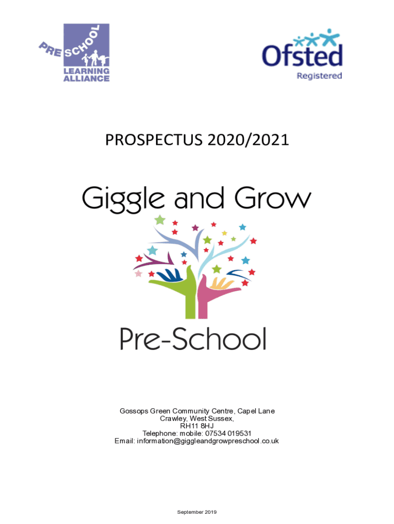 Fillable Online Gossops Green prospectus (new giggle and grow) Fax ...