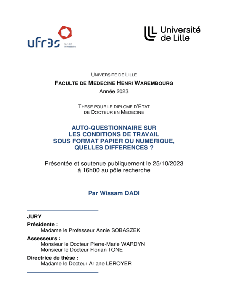 Remplissable En Ligne AUTO-QUESTIONNAIRE SUR LES CONDITIONS DE ... Fax ...
