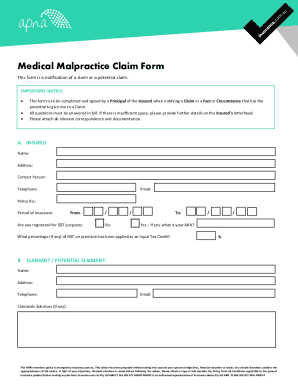 Fillable Online apna asn What Is a Notice of Intent in Medical ...