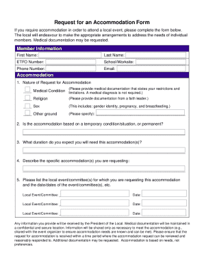 Fillable Online Request for an Accommodation Form Fax Email Print ...