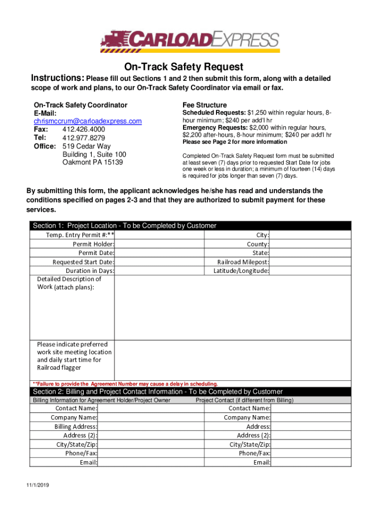 Fillable Online Railroad Safety Request Fax Email Print - pdfFiller